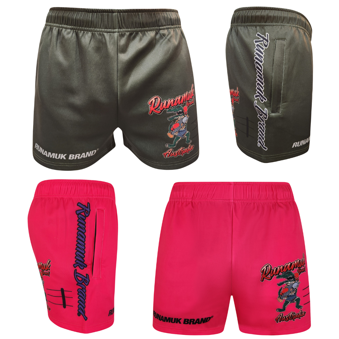 Iconic Boxing Croc Footy Shorts – Runamuk Brand